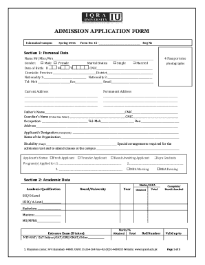 Admission Application Form - Fill Online, Printable, Fillable, Blank ...