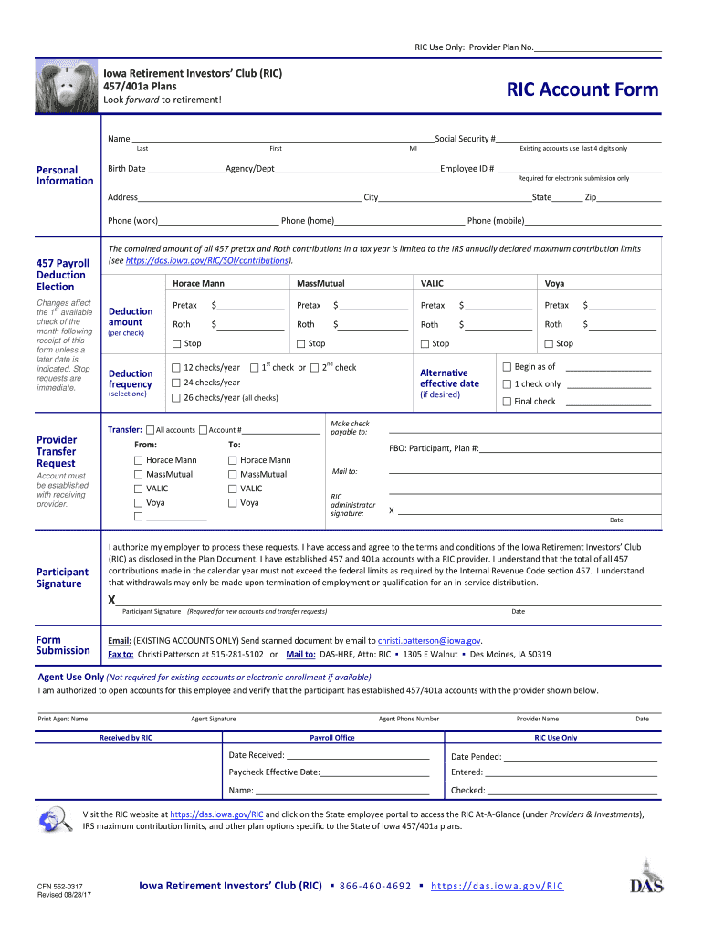 Fillable Online das iowa RIC Use Only: Provider Plan No Fax Email Print ...