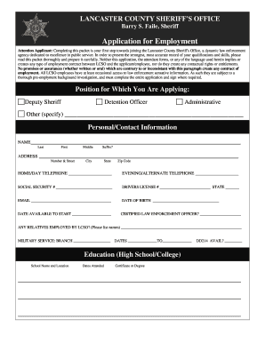 Fillable Online Deputy Application Fax Email Print - pdfFiller