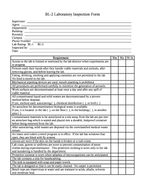 Fillable Online BL-2 Laboratory Inspection Form - Eohsi Fax Email Print ...