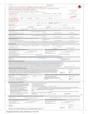 Fillable Online vodafone Postpaid Customer Application Form qxQx Fax ...