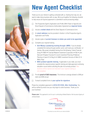 Fillable Online New Agent Checklist - US Marketing Corp Fax Email Print ...