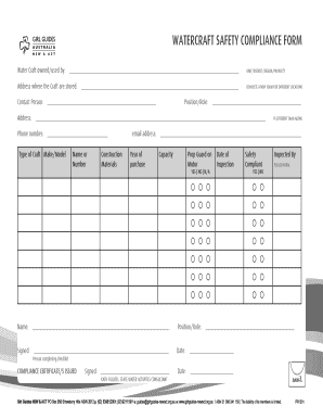 Fillable Online girlguides-nswact org WATERCRAFT SAFETY COMPLIANCE FORM ...