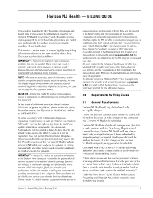 Fillable Online Horizon NJ Health BILLING GUIDE Fax Email Print - pdfFiller