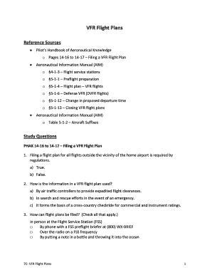 Fillable Online VFR Flight Plans Fax Email Print - pdfFiller