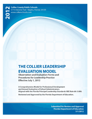 Fillable Online THE COLLIER LEADER EVALUATION MODEL (CLEM) Observation ...