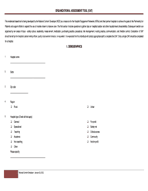 Fillable Online ihconline ORGANIZATIONAL ASSESSMENT TOOL OAT ...