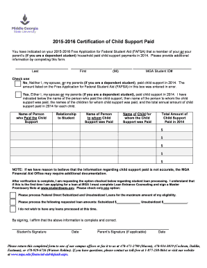 Fillable Online 2015-b2016b Certification of Child Support Paid Fax ...