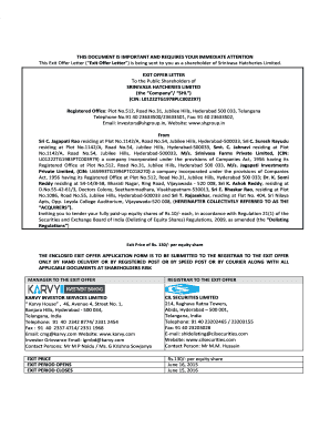 Fillable Online Exit Offer Letter - CIL Securities Fax Email Print ...