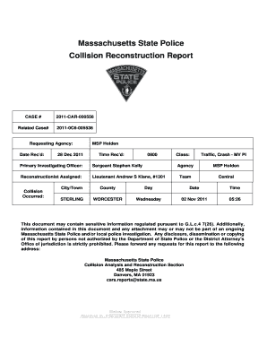Fillable Online Collision Reconstruction Report Fax Email Print - pdfFiller