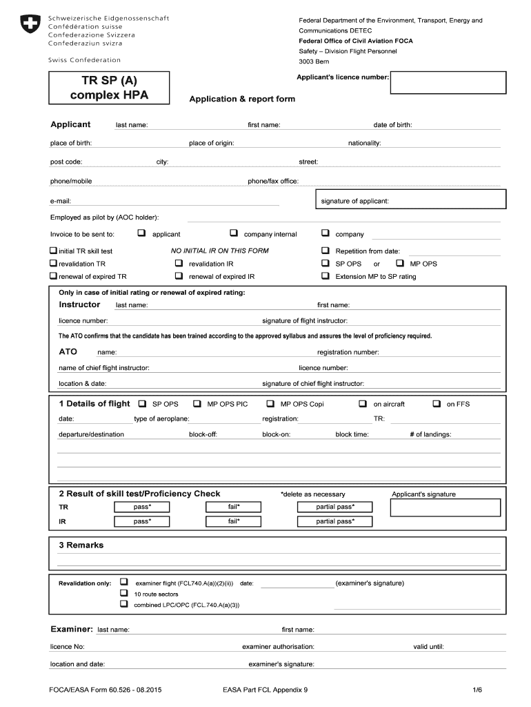 Fillable Online bazl admin TR SP A complex HPA Application amp report form Fax Email Print ...