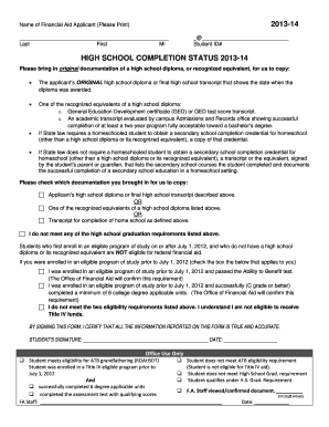 Fillable Online portervillecollege Revised High School Completion ...