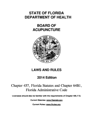 Fillable Online Chapter 457, Florida Statutes and Chapter 64B1, Fax ...
