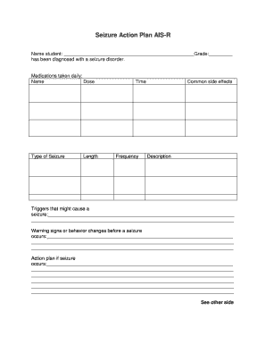 Fillable Online aisr Seizure Action Plan AIS-R - aisr Fax Email Print ...