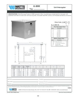Watts Lint Interceptor - Fill Online, Printable, Fillable, Blank ...