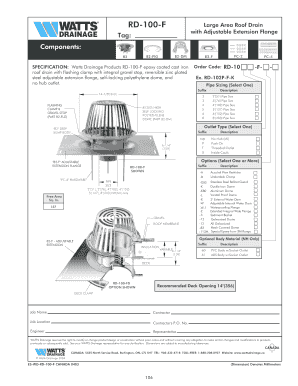 Fillable Online RD100F Large Area Roof Drain with Adjustable Extension ...