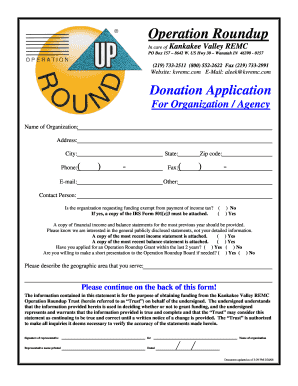 Fillable Online Operation Roundup - KVREMC Fax Email Print - pdfFiller