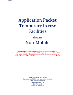 Fillable Online Application Packet Temporary License Facilities Fax ...
