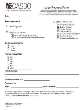 Fillable Online casbo Logo Request Form - CASBO Fax Email Print - pdfFiller