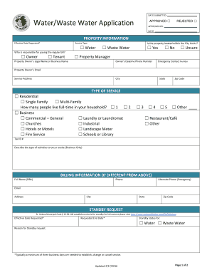 Fillable Online WaterWaste Water Application Fax Email Print - pdfFiller