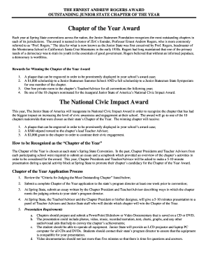 Fillable Online Chapter of the Year Award - Overview and Application ...