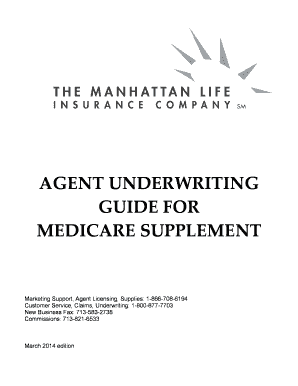Fillable Online AGENT UNDERWRITING GUIDE FOR MEDICARE SUPPLEMENT Fax ...