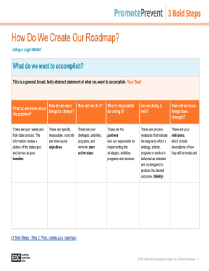 Fillable Online promoteprevent How Do We Create Our Roadmap Logic Model ...
