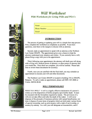 Fillable Online usagbenelux eur army Will Worksheet - USAG Benelux Fax ...