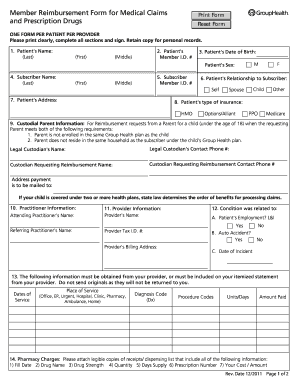 Fillable Online msa hanford Member Reimbursement Form for Medical ...