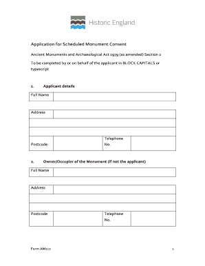 Fillable Online content historicengland org Application for Scheduled ...