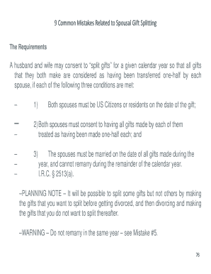 Fillable Online A husband and wife may consent to split gifts for a ...