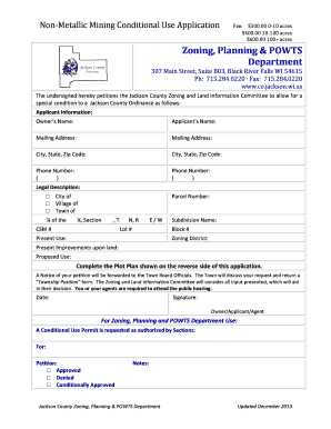 Fillable Online Non-Metallic Mining Conditional Use Application Fax ...