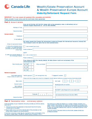 Fillable Online WealthEstate Preservation Account Wealth Preservation ...