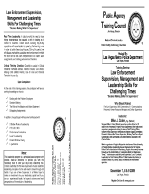 Fillable Online Law Enforcement Supervision, Management and Leadership ...