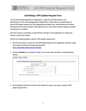 Fillable Online las depaul Submitting a DPR Update Request Form - las ...