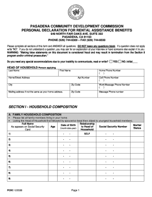 Fillable Online Personal Declaration.doc Fax Email Print - pdfFiller
