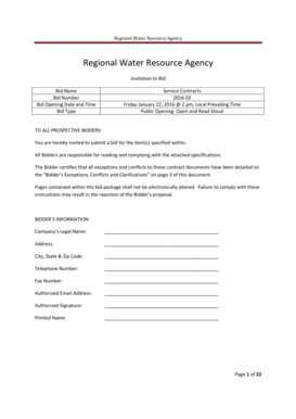 Fillable Online rwra Regional Water Resource Agency - rwra Fax Email ...