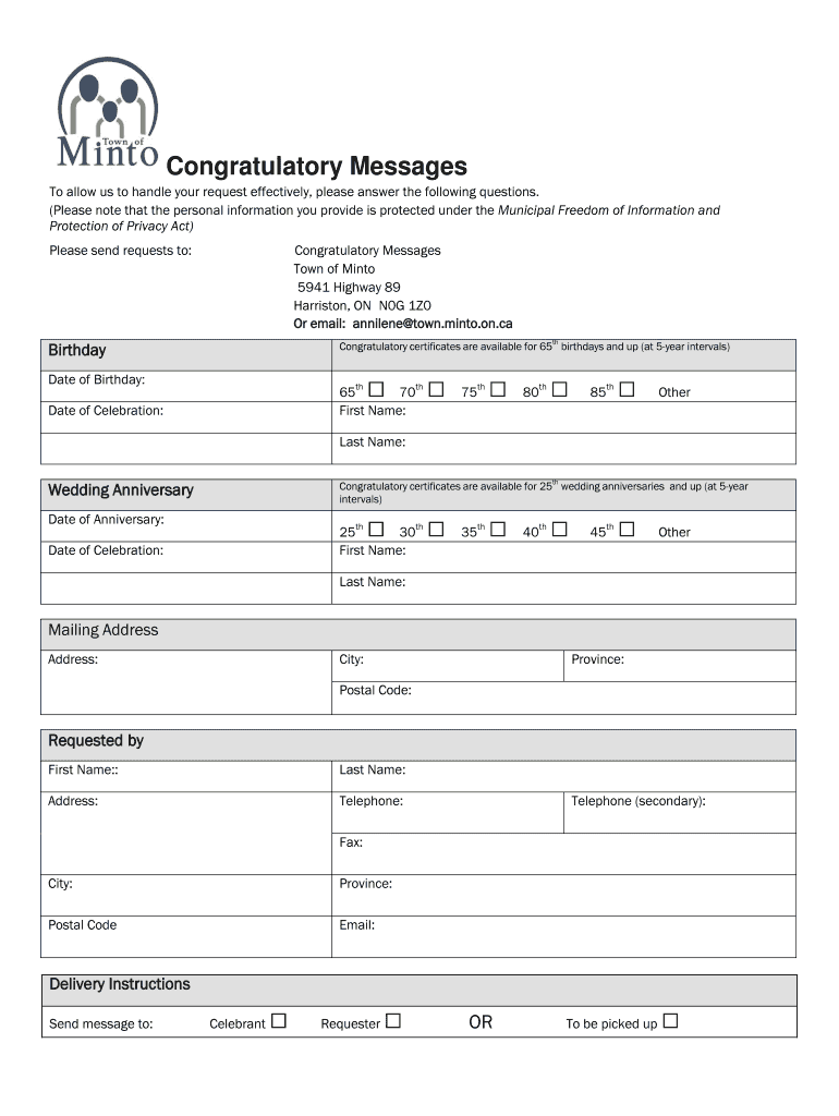 Fillable Online Form - Congratulatory Messagesdocx Fax Email Print ...