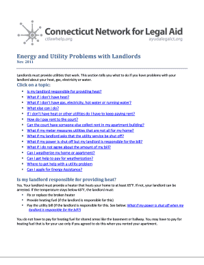 Fillable Online Energy and Utility Problems with Landlords Fax Email ...