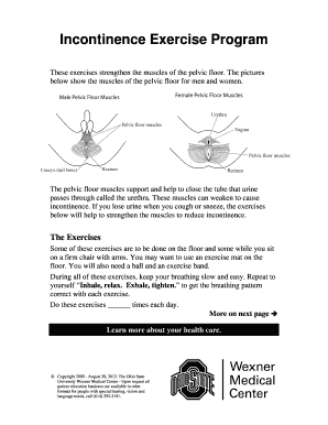 Fillable Online Incontinence Exercise Program - Patient Education Fax ...