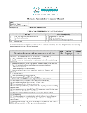 Fillable Online Medication Administration Competency Checklist Fax ...