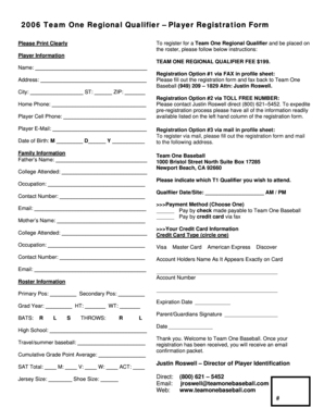 Fillable Online 111206 T1 Qualifier Reg Form Fax Email Print - pdfFiller