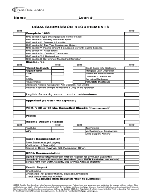 Fillable Online USDA SUBMISSION REQUIREMENTS Fax Email Print - pdfFiller