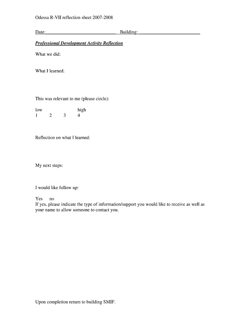 Fillable Online odessa fesdev Professional Development Activity ...