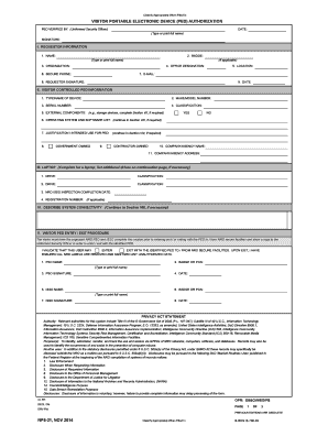 Fillable Online VISITOR PORTABLE ELECTRONIC DEVICE PED AUTHORIZATION ...