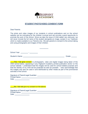 Fillable Online 2012 Student Photo-Video Consent Form Fax Email Print ...