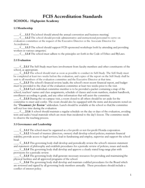 Fillable Online FCIS Accreditation Standards Fax Email Print - pdfFiller