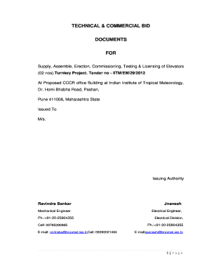 Fillable Online TECHNICAL & COMMERCIAL BID Fax Email Print - pdfFiller