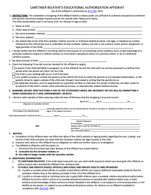 Fillable Online montanagrandparents Caretaker Relatives Educational ...