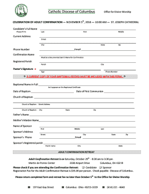 Fillable Online Adult Confirmation Form.docx Fax Email Print - pdfFiller